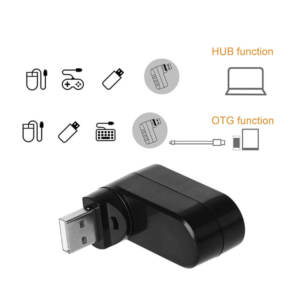 Lysee HDMI Cables - 270 Degree Rotatable High Speed 3 Ports USB HUB 2.0 USB Splitter Adapter for Notebook/Tablet Computer PC Peripherals - (Length: as pic)