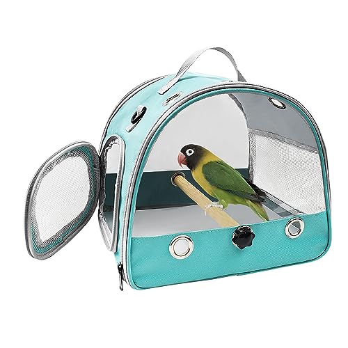 Bird Travel Carrier with Standing Perch,Lightweight Breathable Parrot Outgoing Bags, Small Pet Carrier Bag with Shoulder Strap,Bird Rat Guinea Pig Squirrel Carrier