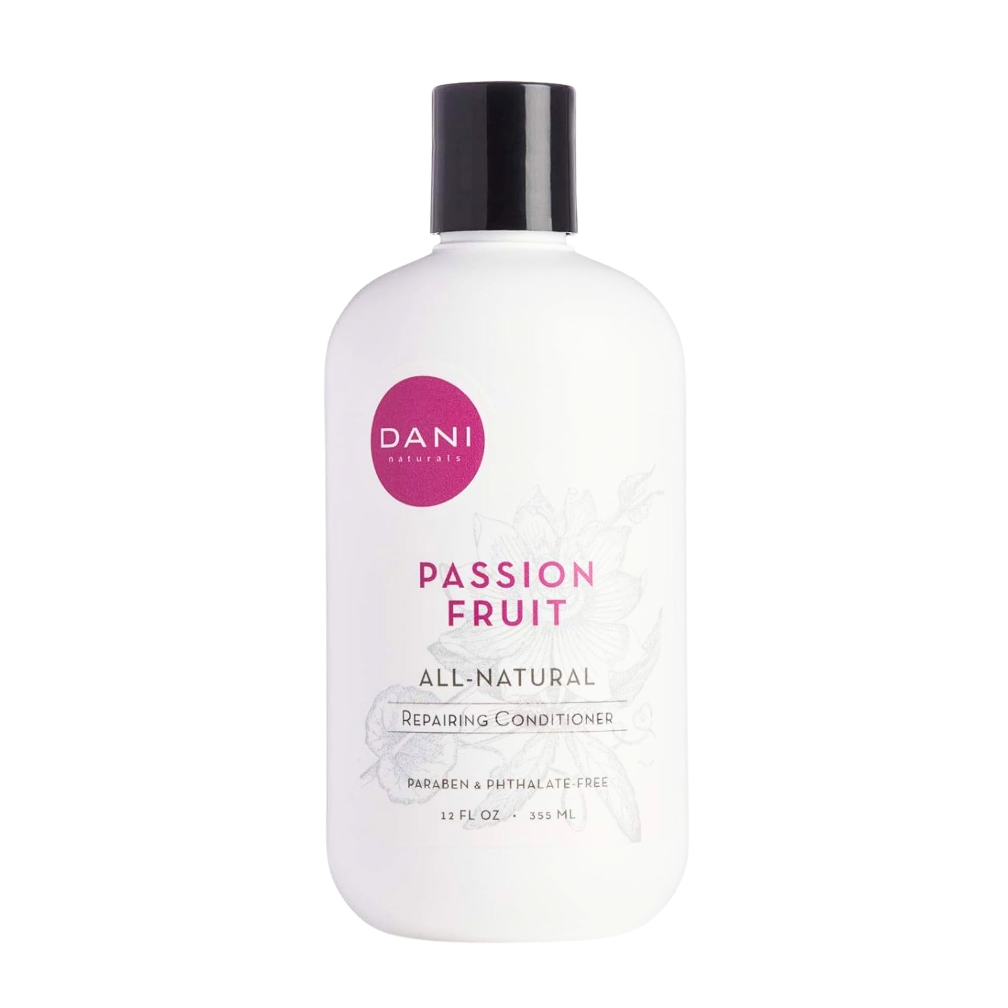 DANI Natural Nourishing Conditioner Naturals - Organic Ingredients Hydrate & Strengthen Hair - Sulfate, Phthalate & Paraben Free - Vegan & Cruelty Free - 12 Ounces (Passion Fruit)