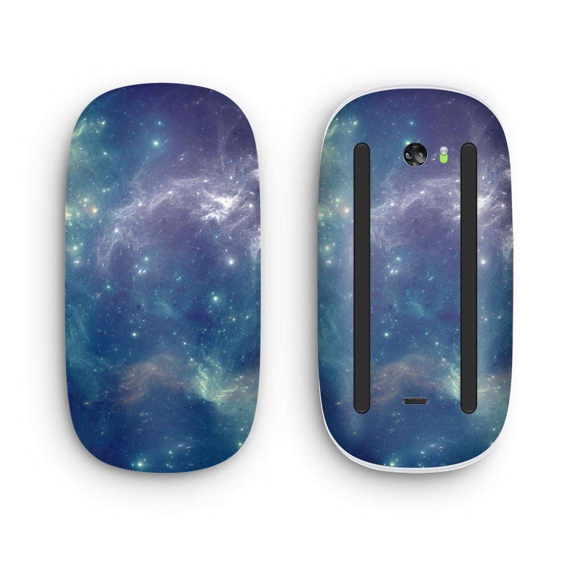Design Skinz Subtle Blue and Green Nebula Vinyl Decal Compatible with The Apple Magic Mouse 2 (Wireless, Rechargable) with Multi-Touch Surface