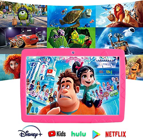 SANNUO 10 inch Kids Tablet,Android 10.0 RAM 3GB ROM 32GB 3G LET Dual SIM Card for Kids Education, Watch Movie and Play Game(Pink)