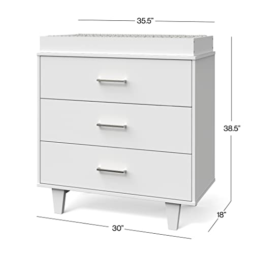 Child Craft Tremont 2 Piece Baby Nursery Set with 4 in 1 Convertible Crib and Changing Table Dresser (Matte White)