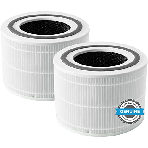 LEVOIT Core 300 Air Purifier Replacement Filter, 3-In-1 HEPA, High-Efficiency Activated Carbon, Core300-RF, 2 Pack, White