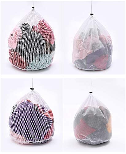 Mesh Laundry Bag with Drawstring,19.6×27.5 inch Large Laundry Bags Drawstring Bra Underwear Products Laundry Bags Baskets Mesh Bag Household Cleaning Tools Accessories Laundry Wash Care (white A)