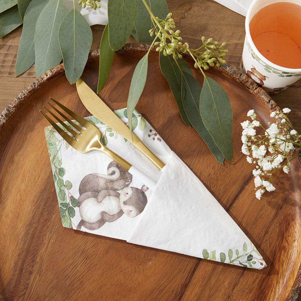 Kate Aspen Woodland Baby Shower Decorative Paper Napkins, Thick Decorative Dinner Napkins, Luncheon Serveware, 2 ply, 30 Count (Pack of 1)