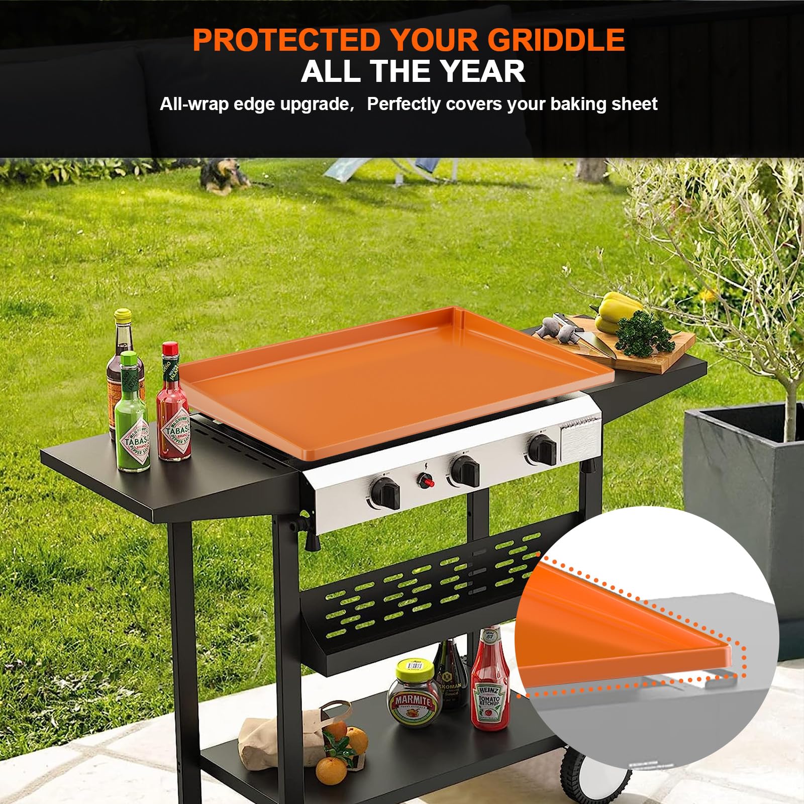 36" Silicone Griddle Cover for Blackstone - Heavy Duty Food Grade Silicone Griddle Mat for Blackstone Grill - Griddle Accessories for Blackstone - Protect Your Griddle from Dirt, Rust, Rodents