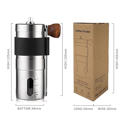 Adjustable Stainless Steel Manual Coffee Grinder, Portable Conical Burr Grinder for Home, Office, and Camping