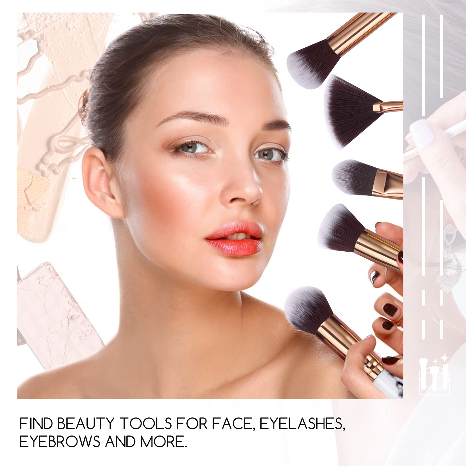 SNSLXH Marble Makeup Brushes with Makeup Bag | Premium Synthetic Foundation Powder Concealers Blending Eye Shadows Face Makeup Brush Set(17 Pcs)