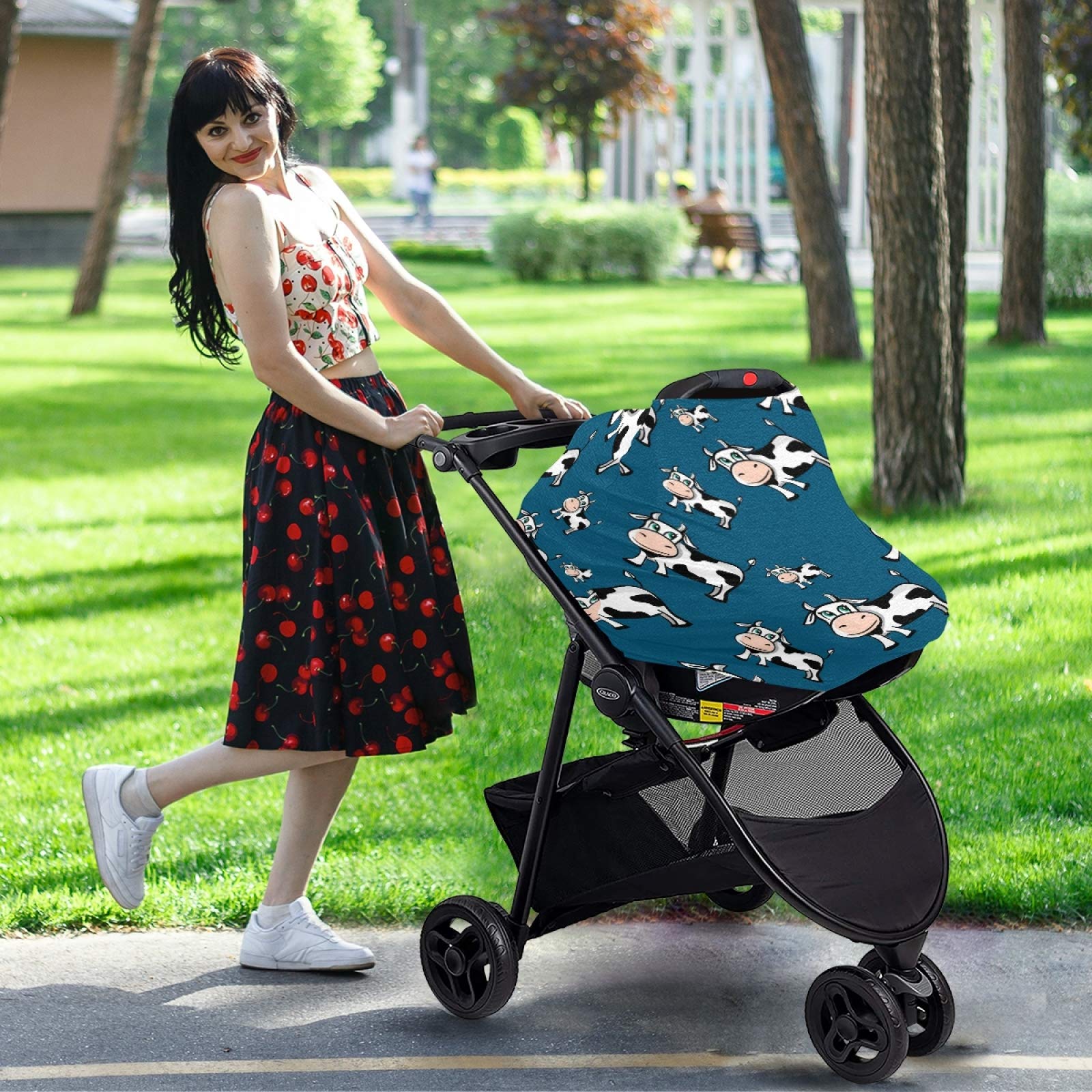 Nursing Cover Breastfeeding Scarf Cute Cow Print - Baby Car Seat Covers, Stroller Cover, Carseat Canopy (0br2b1)