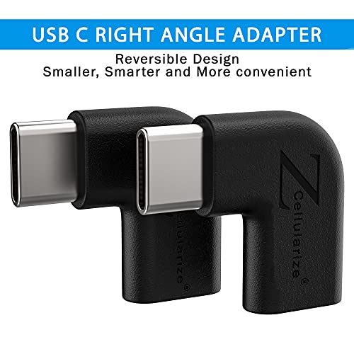 Cellularize Right Angle USB C Adapter USB C 90 Degree Adapter 40Gbps Low Profile Male to Female Extender 240W Thunderbolt 4/3 Data for Steam Deck Notebook Tablet Mobile Phone (3 Pack)