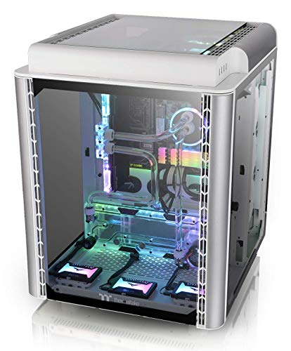 Thermaltake Level 20 HT Snow Edition 4 Tempered Glass Type-C Fully Modular E-ATX Full Tower Computer Chassis with 2 140mm Top Fan Pre-Installed CA-1P6-00F6WN-00