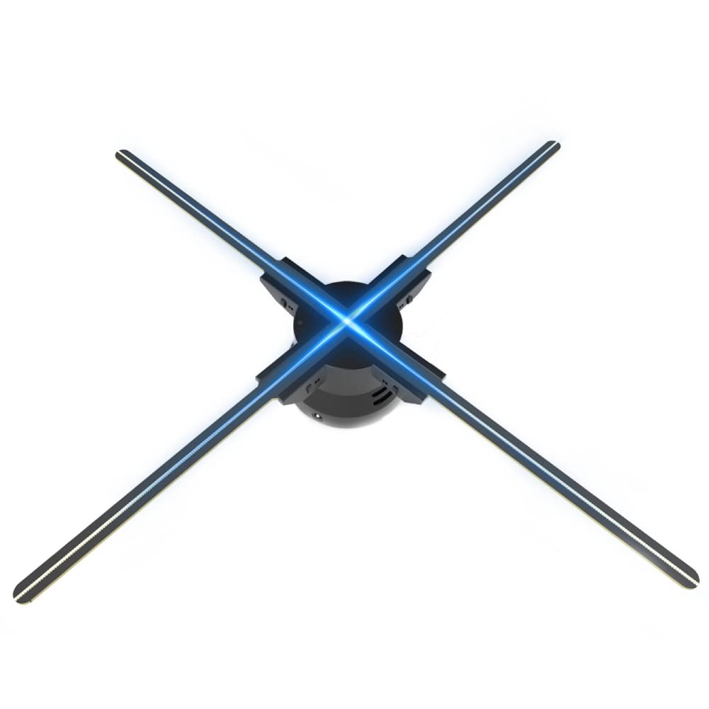 3D Hologram Fan Advertising Display LED Fan, 4 Blade 19.2in Holographic 3D Photos and Videos - 3D Naked Eye LED Fan Best for Store, Shop, Bar, Casino, Holiday, Events Display