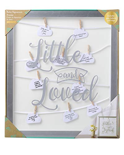 Kate & Milo Little And Loved Signature Frame, Unique Baby Shower Guestbook, Advice And Well Wishes Frame, Modern Nursery Decor