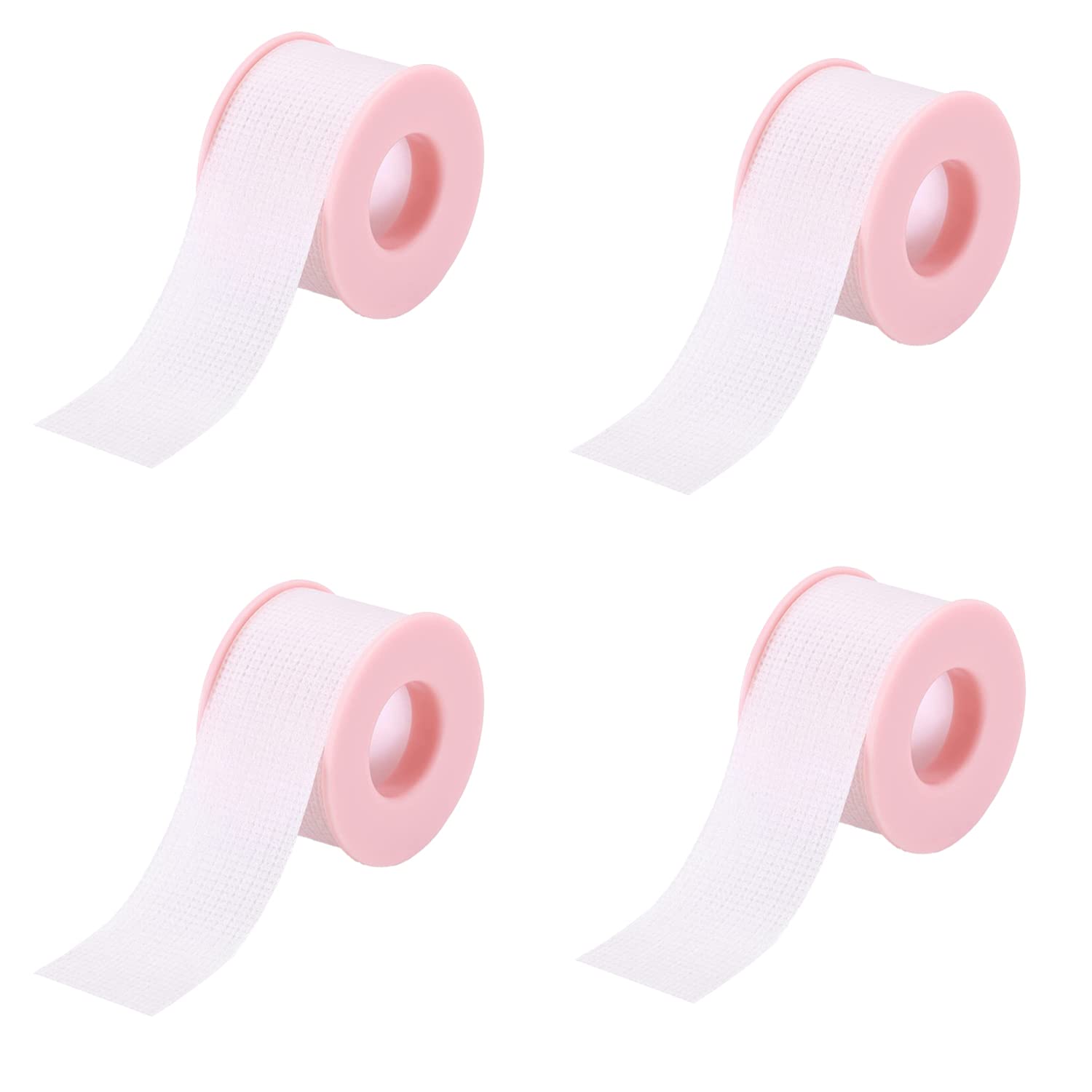 4pcs Eyelash Tapes, Reusable Silicone Non-Woven Fabric Lash Tape Eyelash Tape Breathable (Pink, 0.98 inch x 3.9 Yards)