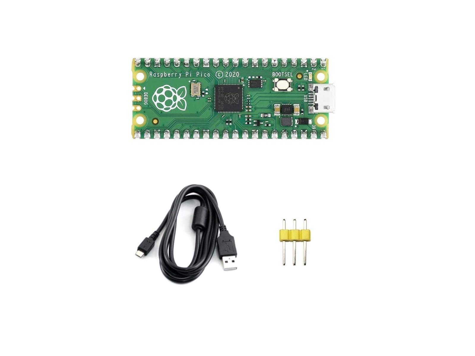 Raspberry Pi Pico Microcontroller Board with Pre-soldered Header Low-Cost, High-Performance,Based on RP2040 Chip, Dual-core Arm Cortex M0+ Processor,Flexible Clock Running up to 133 MHz