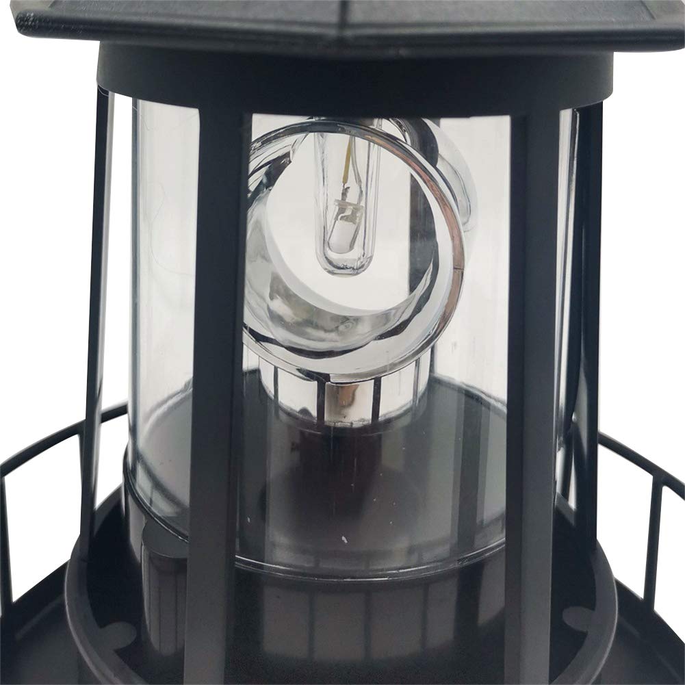 360 Degree Rotating Solar Lighthouse,Solar LED Rotating Lighthouse IP65 Waterproof LED Solar Hanging for Home Garden Yard Decor