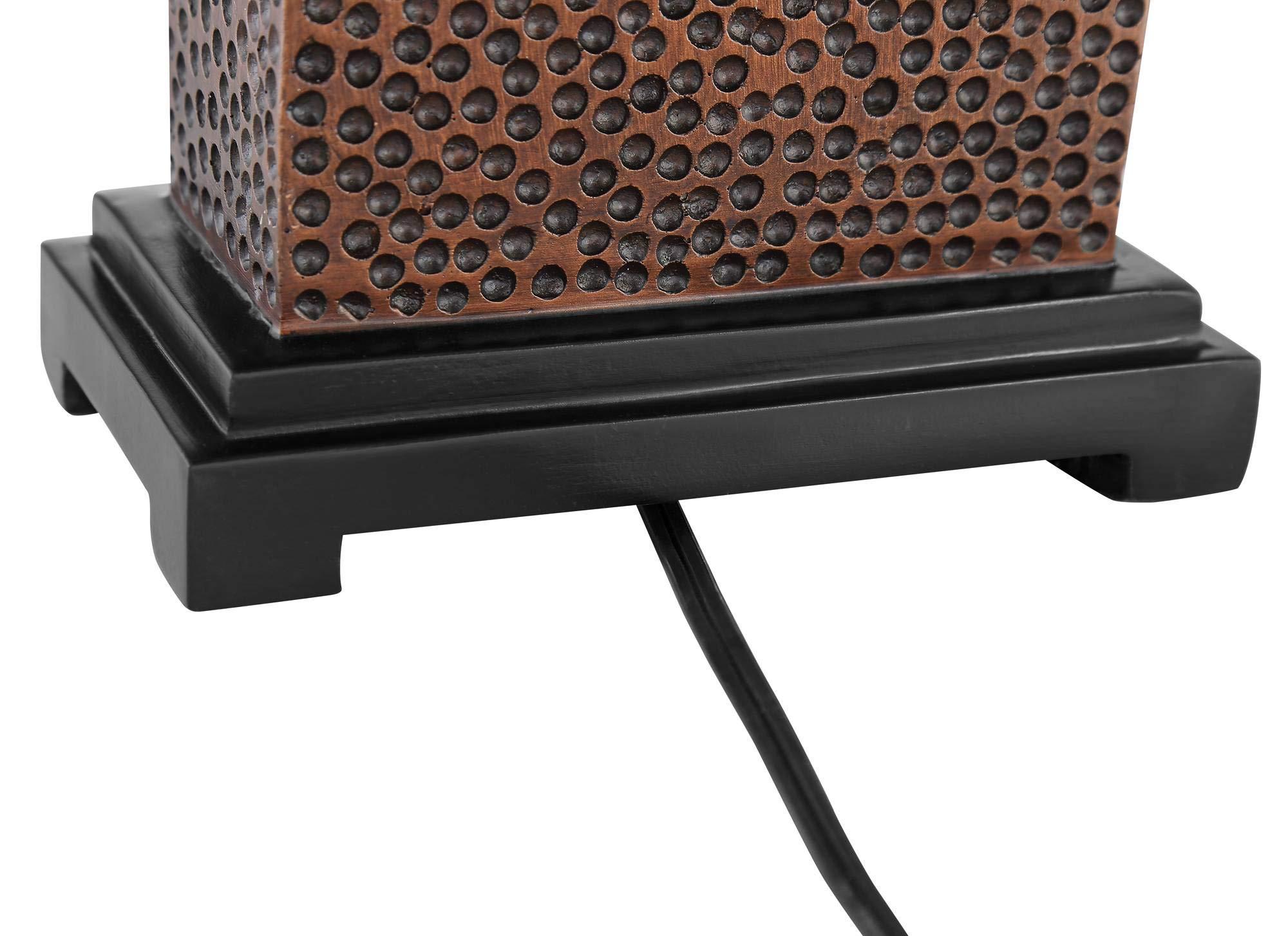 360 Lighting Caldwell Rustic Farmhouse Table Lamps 24.75" Tall Set of 2 Bronze Hammered Textured Fabric Rectangular Shade for Bedroom Living Room House Home Bedside Nightstand Office Family