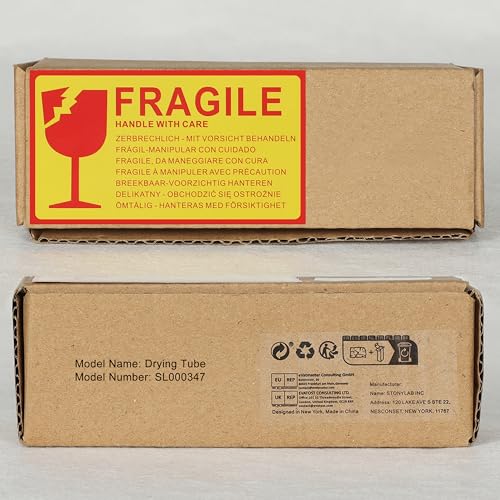 stonylab Glass Straight Drying Tube, Borosilicate Glass Drying Tube Adapter with 24/40 Standard Taper Joints for Laboratory Lab Supply
