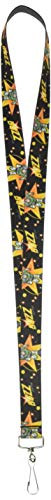 Buckle-Down Lanyard Toy Story Buzz Lightyear Running Stars Black Orange Yellow, Multi-Colored, 22" x 1", LY-1.0-WDY495