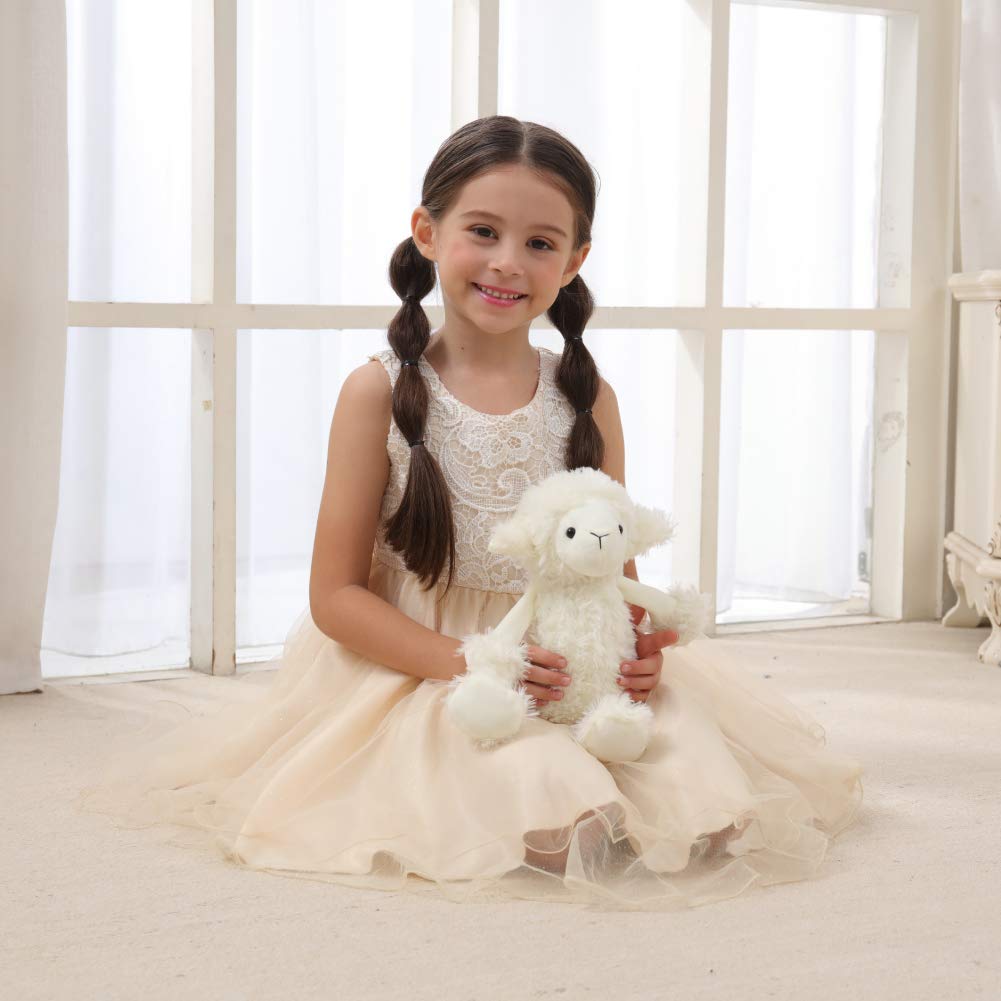 Apricot Lamb Toys Plush White Plush Lamb Stuffed Animal Soft Cuddly Perfect for Child (White Plush Lamb ,8.5 Inches