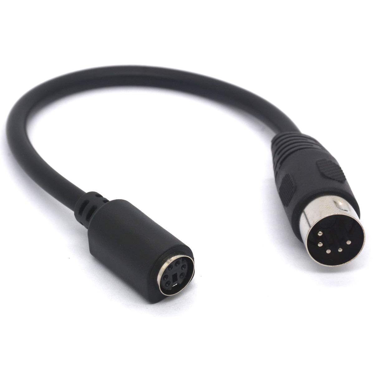 5 Pin DIN to PS/2 Cable Adapter, 5 Pin MIDI Male to 6 Pin Mini Din Female Adaptor for Mouser AT Keyboard