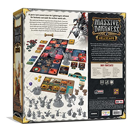 CMON Massive Darkness 2 Hellscape Board Game | Tabletop Miniatures Game | Cooperative Strategy Game for Adults and Teens | Ages 14+ | 1-6 Players | Average Playtime 60 Minutes | Made by CMON