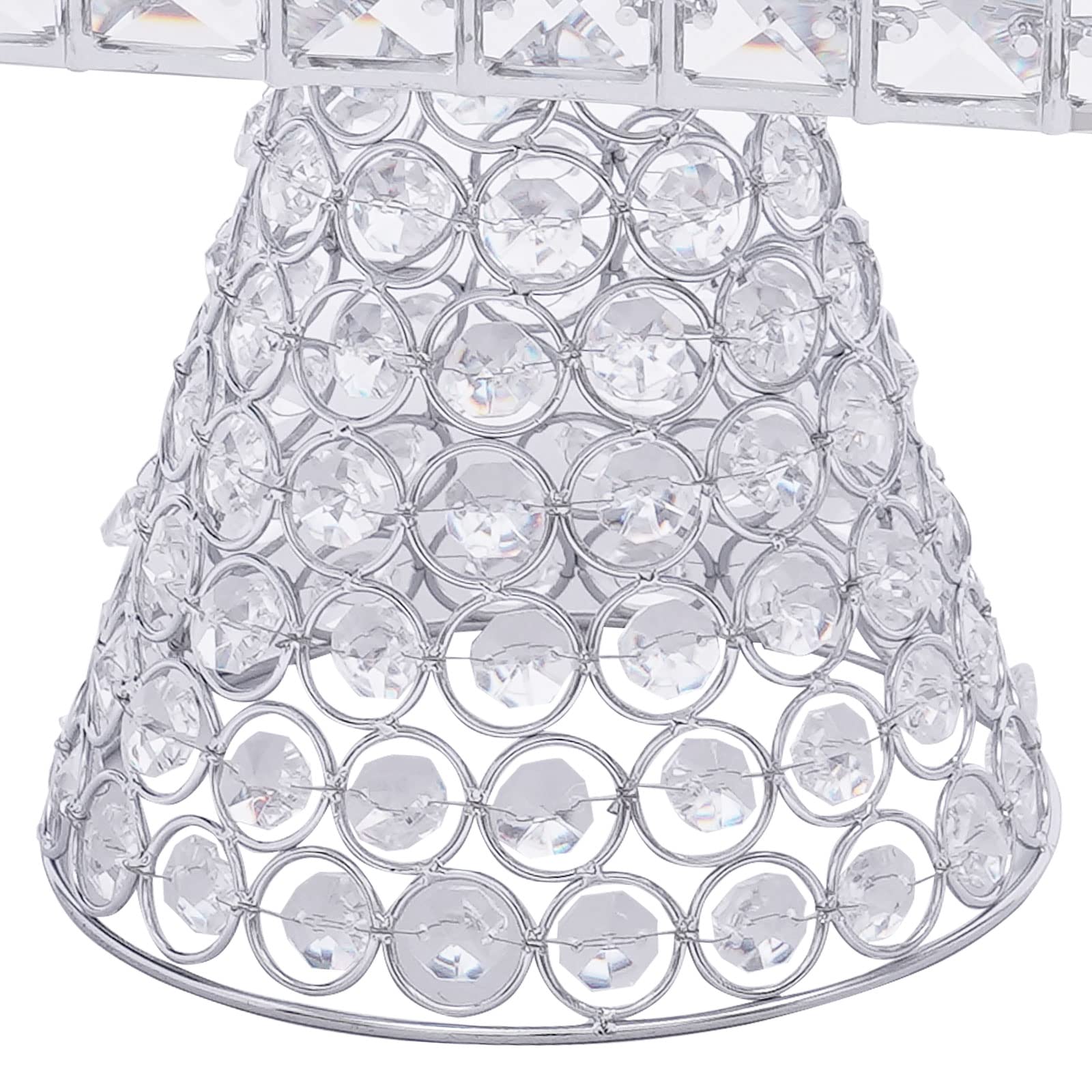 3pcs Crystal Cake Stand, Mirror Cake Tray Dessert Cupcake Pastry Candy Display Plate for Christmas Wedding Event Party Decoration (Silver)