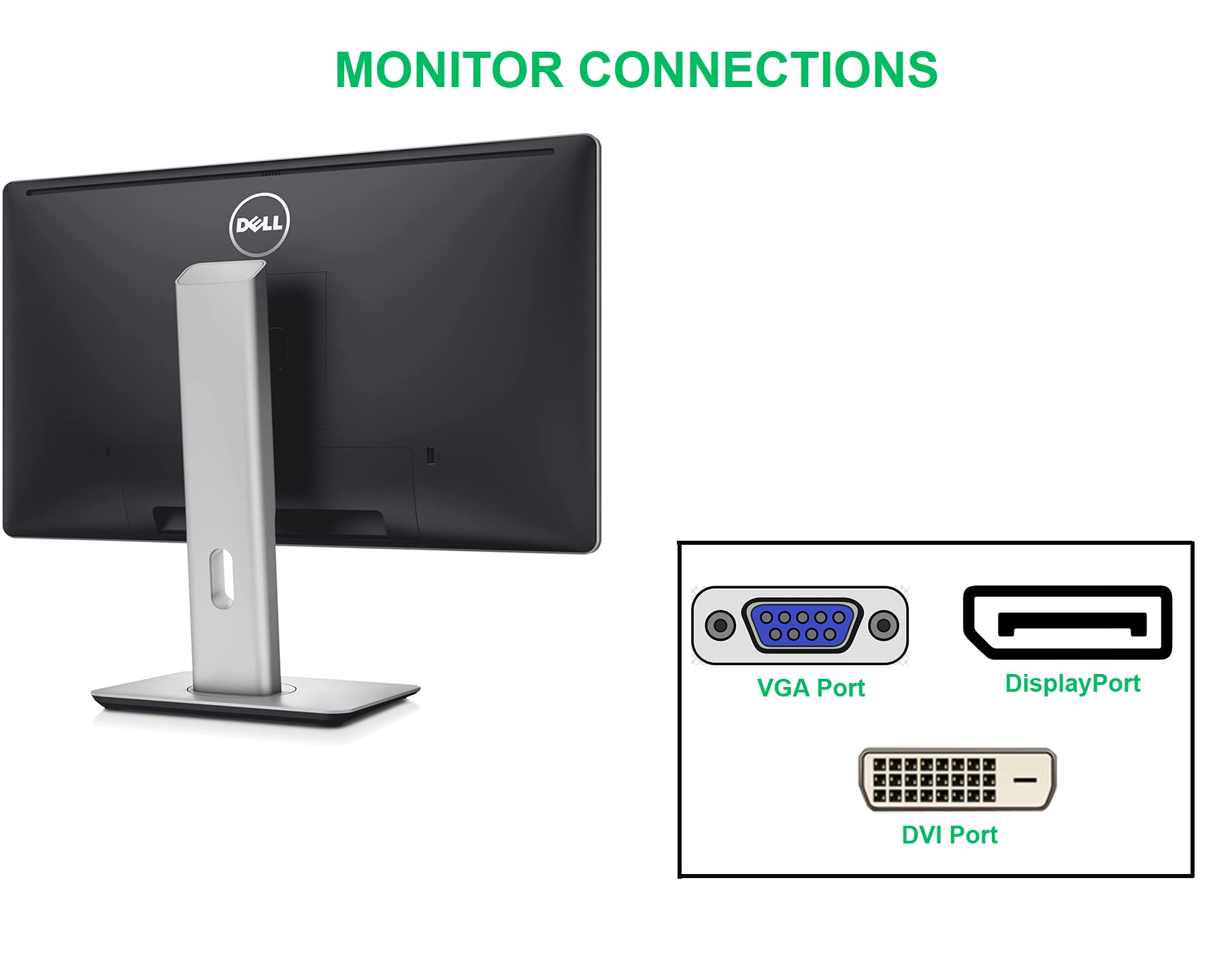 Dell P2314HT Monitor Full FHD 1920 x 1080, Display Port, VGA, DVI, 16.7 Million Colors, 8 ms Response time, 178 Degree Viewing Angle, 30-83 kHz Refrest Rate (Renewed)