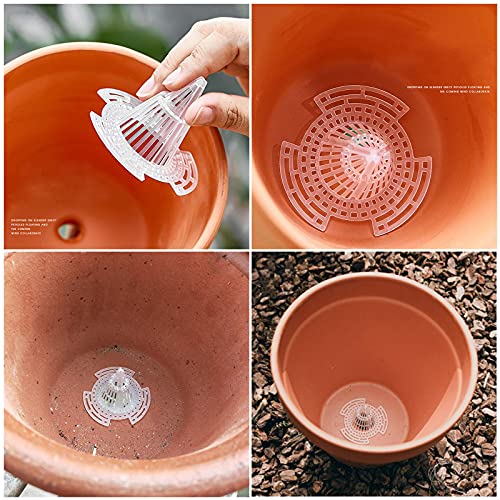 æ— 36Pcs Plastic Flower Pot Hole Mesh Pad, 2/3/4 inch Cone Shaped Plant Pot Bottom Grid Mat Plant Drainage Hole Screens for Prevent Soil Loss
