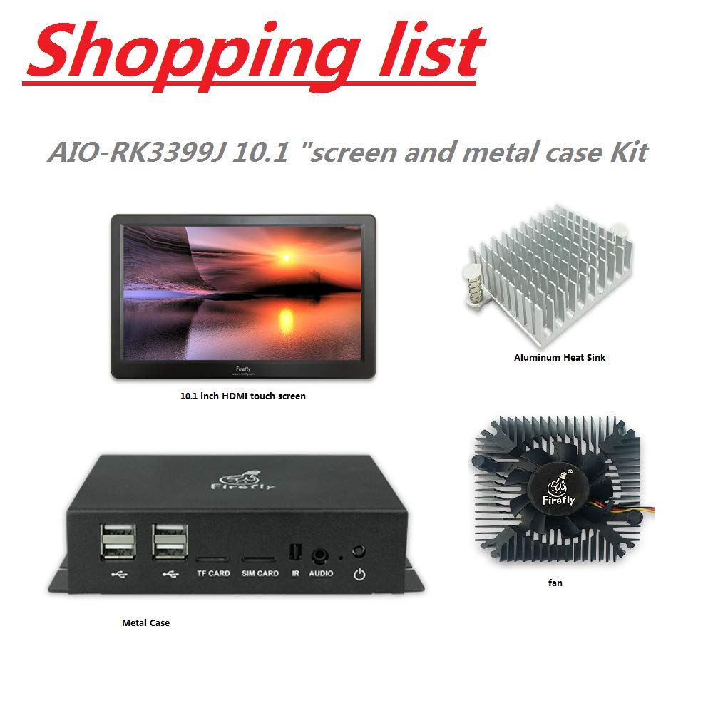 youyeetoo Firefly AIO-3399J Dev Kit Rockchip RK3399 SBC Single Board Computer Support HDMI-in and Android OS (10-Inch Screen Kit)
