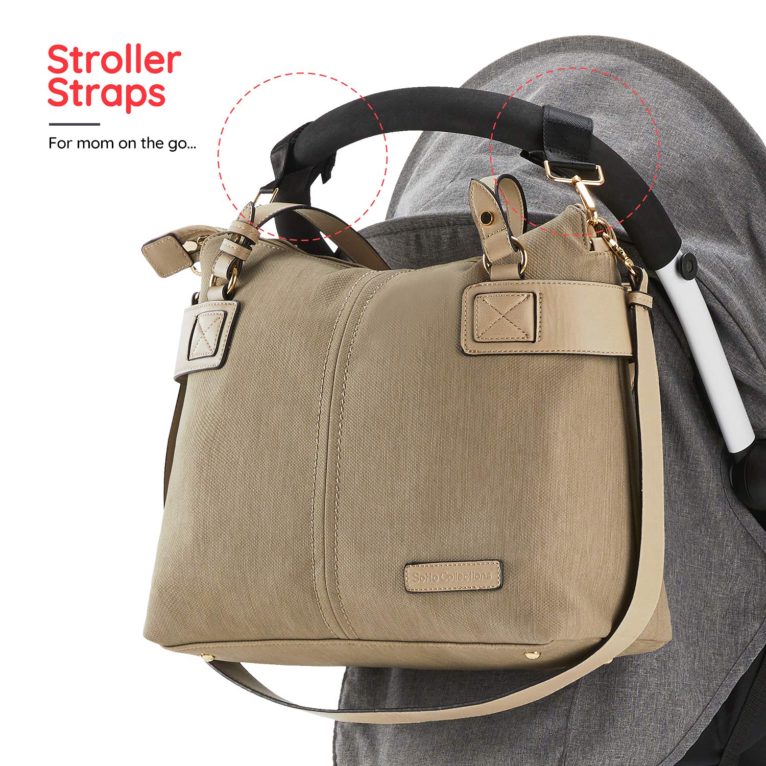 SoHo Lansing Vegan Leather Diaper Bag 4Pc Purse