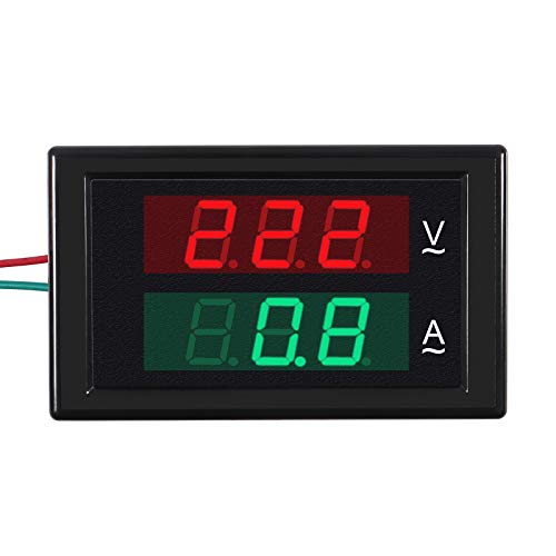 ALMOCN AC 200-450V 200A Digital Voltmeter Ammeter Panel LED Display 2-Wire Voltage Amperage Tester Gauge with Current Transformer