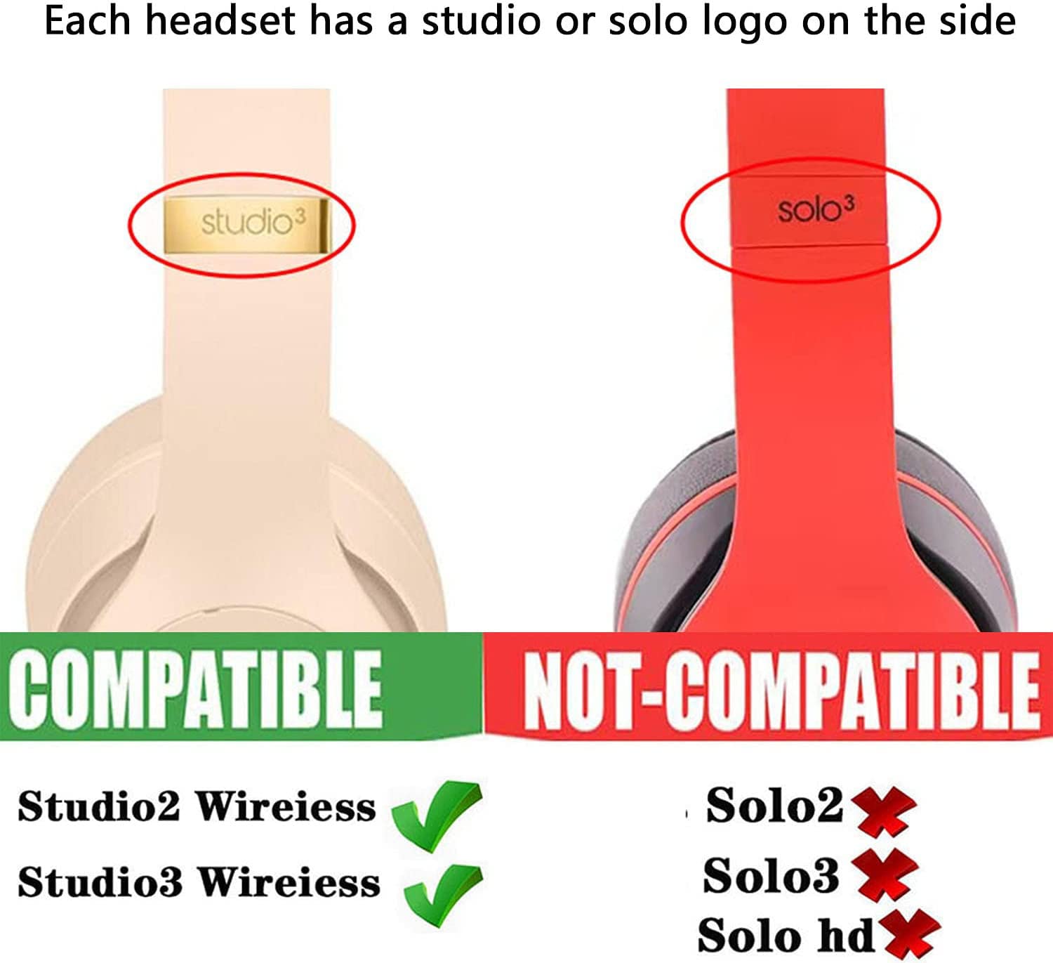 Studio 3 Headband Replacement Parts Accessories Studio 2 Headband Repair Kit Compatible with Studio 3.0 / Studio 2.0 Wireless Top Headband
