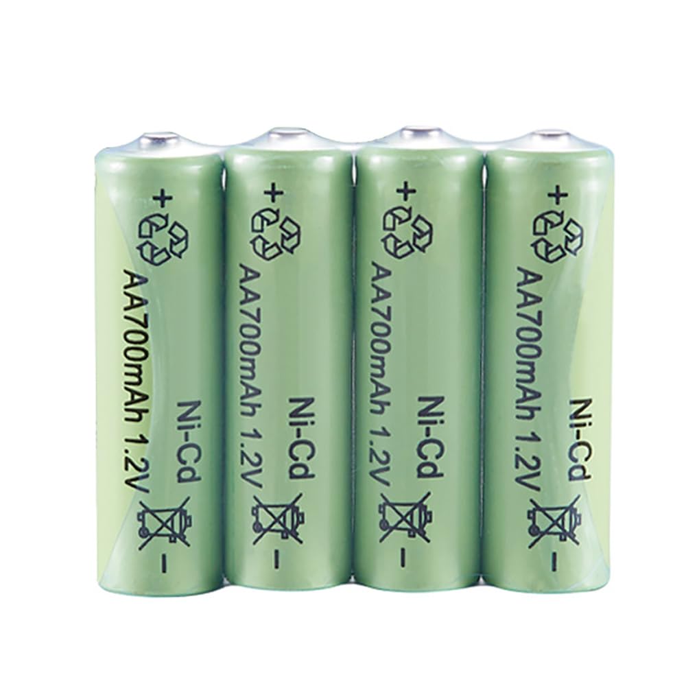 Cotchear 1.2V AA Rechargeable Battery, Size AA 700mAh Rechargeable Ni-Cd Batteries 4Pcs AA Battery - Rechargeable Cycle Used More Than 500 Times (4pcs)