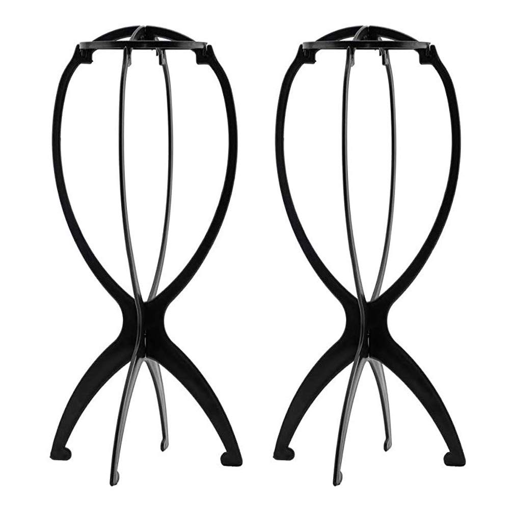 Ruiwen hair 2PCS Wig Stand, Wig Head Stand, Wig Head, Travel Wig Stand for Styling Collapsible Wig Stand Portable Wig Stand Wig Holder 13.8 Inch Wig Stands for Women Multiple Wigs