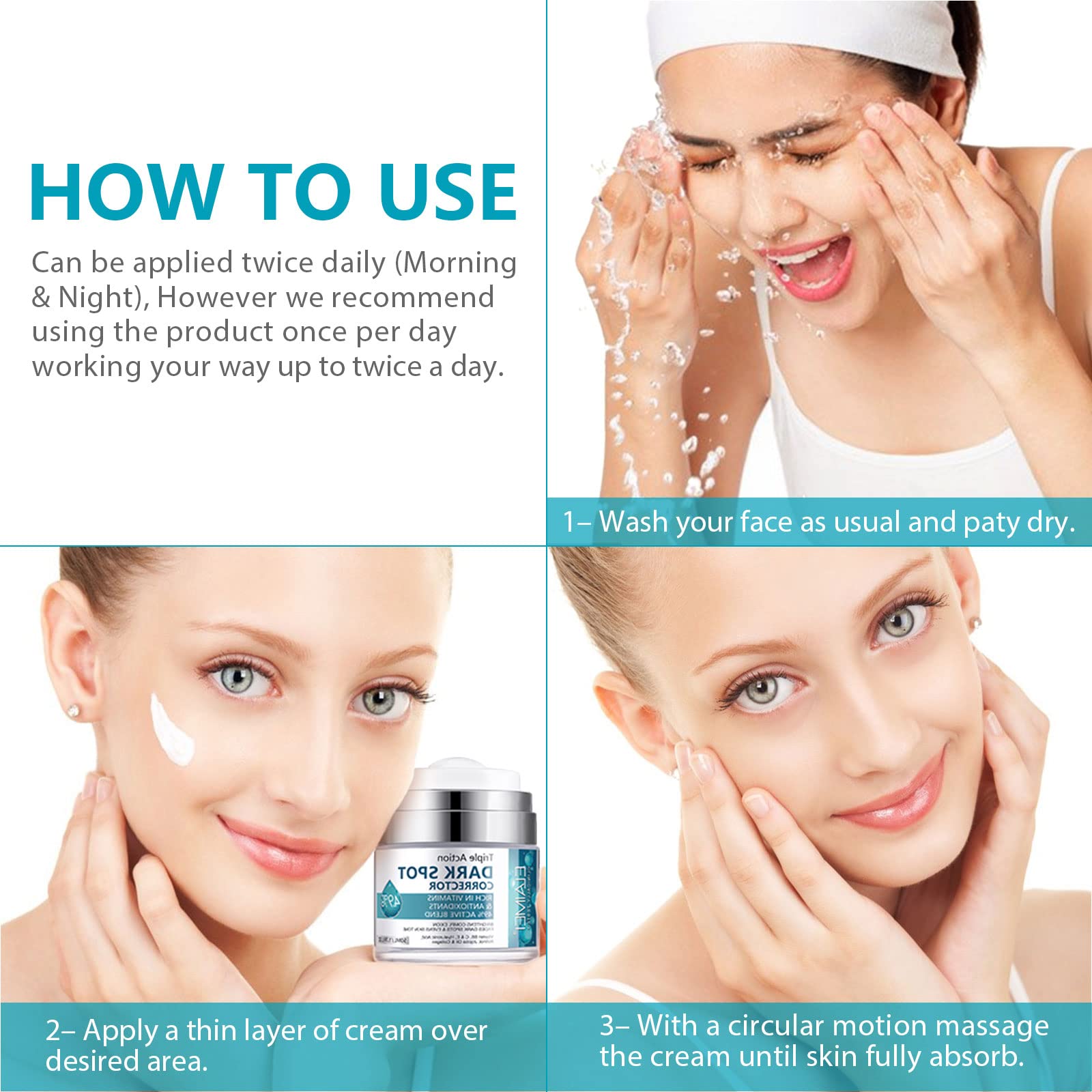 AIOBEECY Dark Spot Corrector Cream - Evens Skin Tone, Reduces Pigmentation & Sunspots, for Face & Body (5.65 oz)