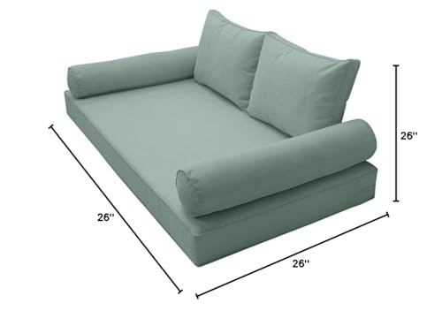 Prolinemax |Cover ONLY| Outdoor Style 1 Crib Piped Trim Daybed Mattress Bolster Pillow Fitted Sheet AD002