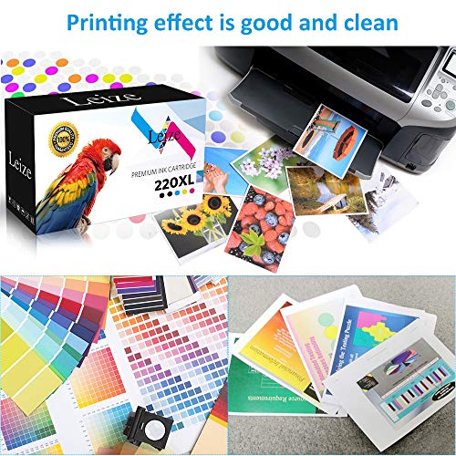 Leize Remanufactured Ink Cartridges Replacement for Epson 220 220XL T220XL 5-Pack use for Workforce Pro WF-2750 WF-2760 WF-2650 WF-2630 WF-2660 XP-420 XP-320 (2 Black, 1 Cyan, 1 Magenta, 1 Yellow)