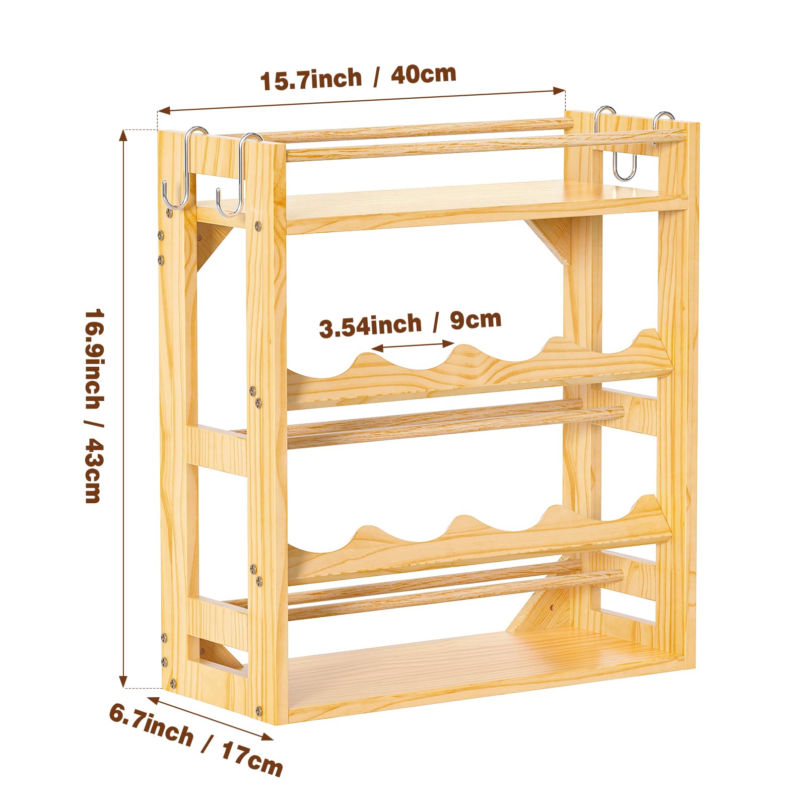 uyoyous Spray Paint or Lube Can Storage Holder Rack 4 Tier 8 Can Wall Mount Spray Can Organizer Wood Shelf Case Organizer for Garage Shop Craft Workroom 15.75In(L) x16.9In(W) x6.7In(H)