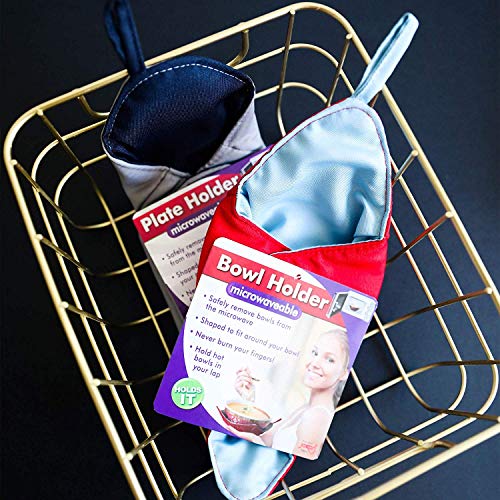 Microwavable Heat Resistant Plate and Bowl Holder Bundle Pack Protects Hands from Hot Dishes. Microwave and Washing Machine Safe Kozy for Heating Soup or Leftover Food or Meals to Eat and Watch TV.