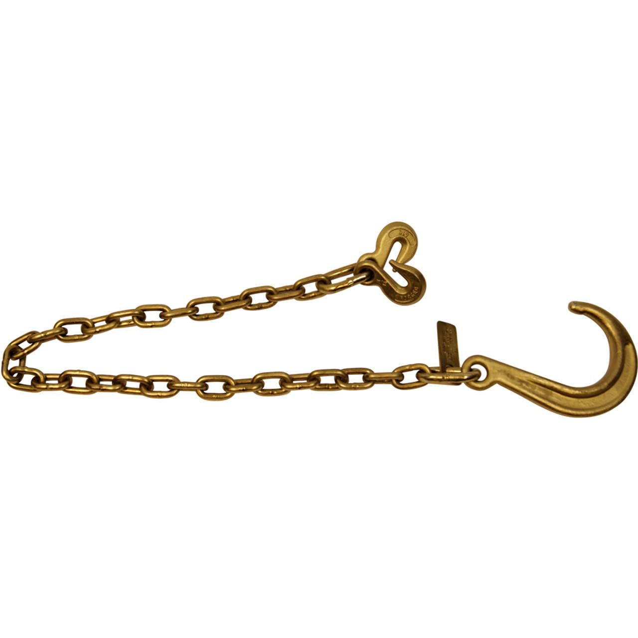 All-Grip G-70 5/16" Axle Chain with 8" Sports Car J Hook and Two Grab Hooks on Other End, 32010, Tow Truck, Wrecker, Flatbed, Rollback, Miller, Century, JerrDan