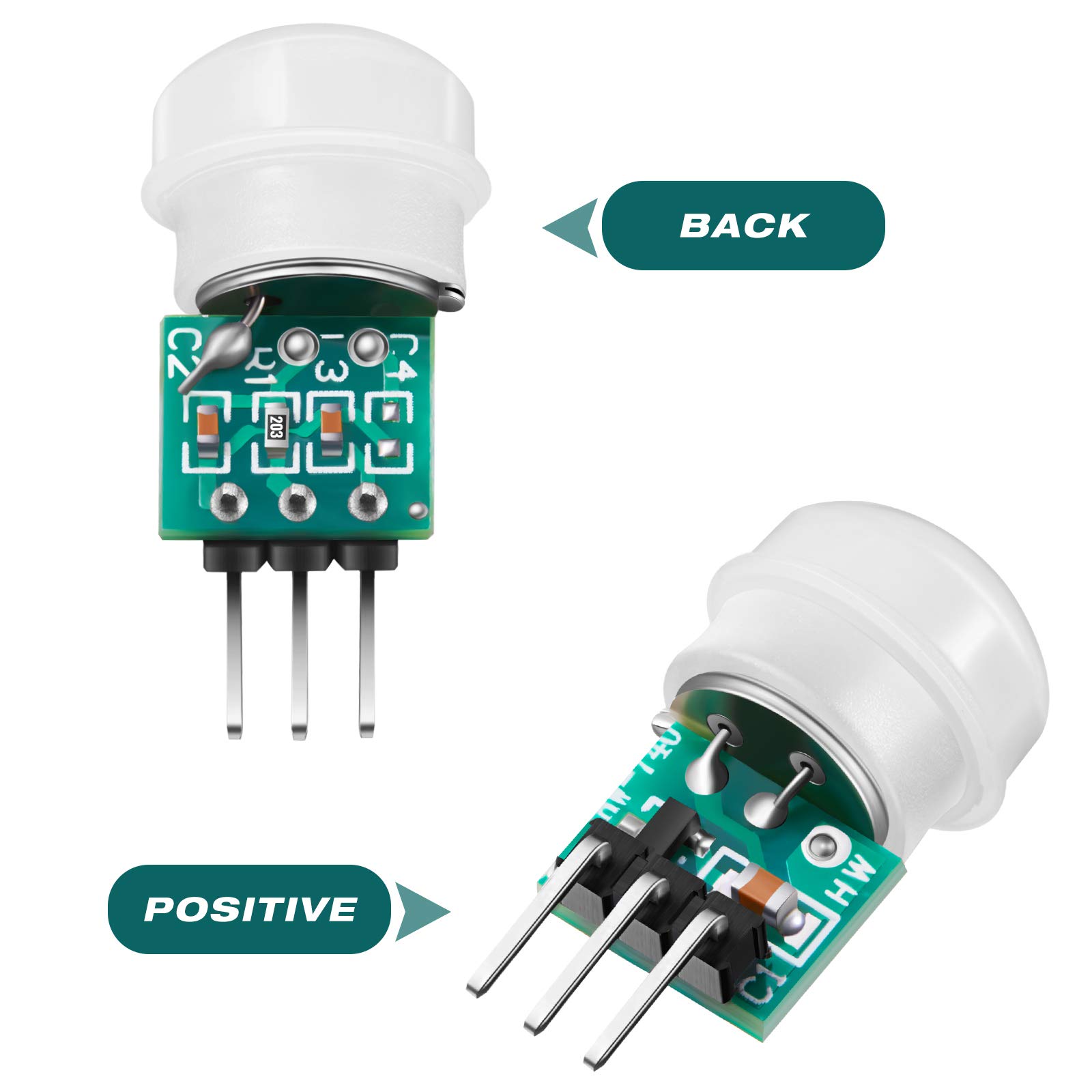 Weewooday 10 Pieces Am312 Pir Sensor Mini Pir Motion Sensor Infrared Human Body Pyroelectric Infrared Motion Module 2.7v to 12v