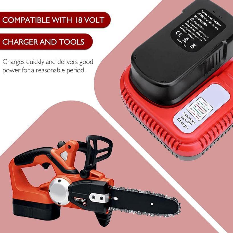 3600mAh HPB18 Ni-Mh Battery Compatible with Black and Decker 18V Battery Replacement for 244760-00 A1718 FS18FL FSB18 Firestorm Cordless Power Tools 2Packs