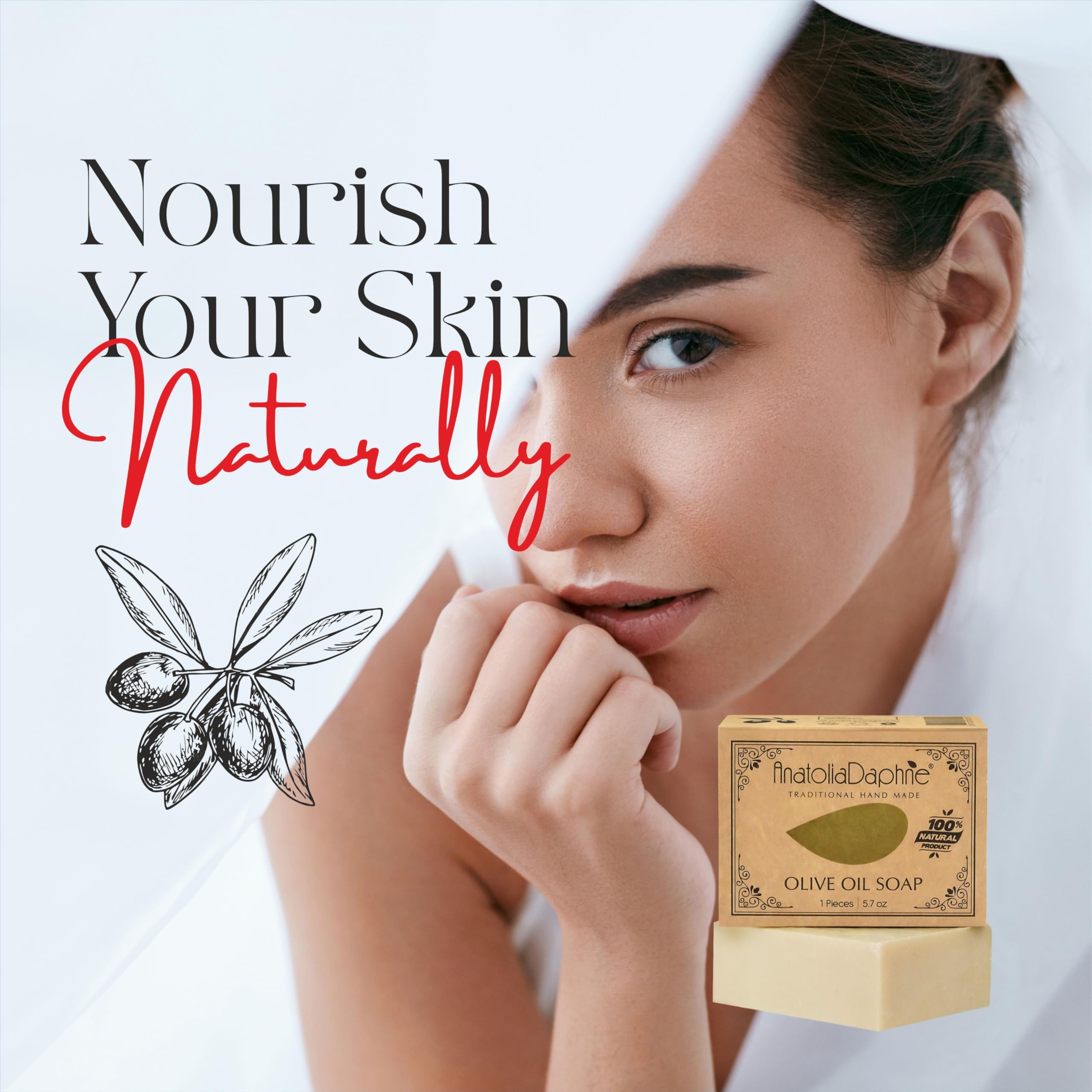 Olive Oil Soap Bar - Handmade 100% Pure Natural & Vegan (5 Bars)