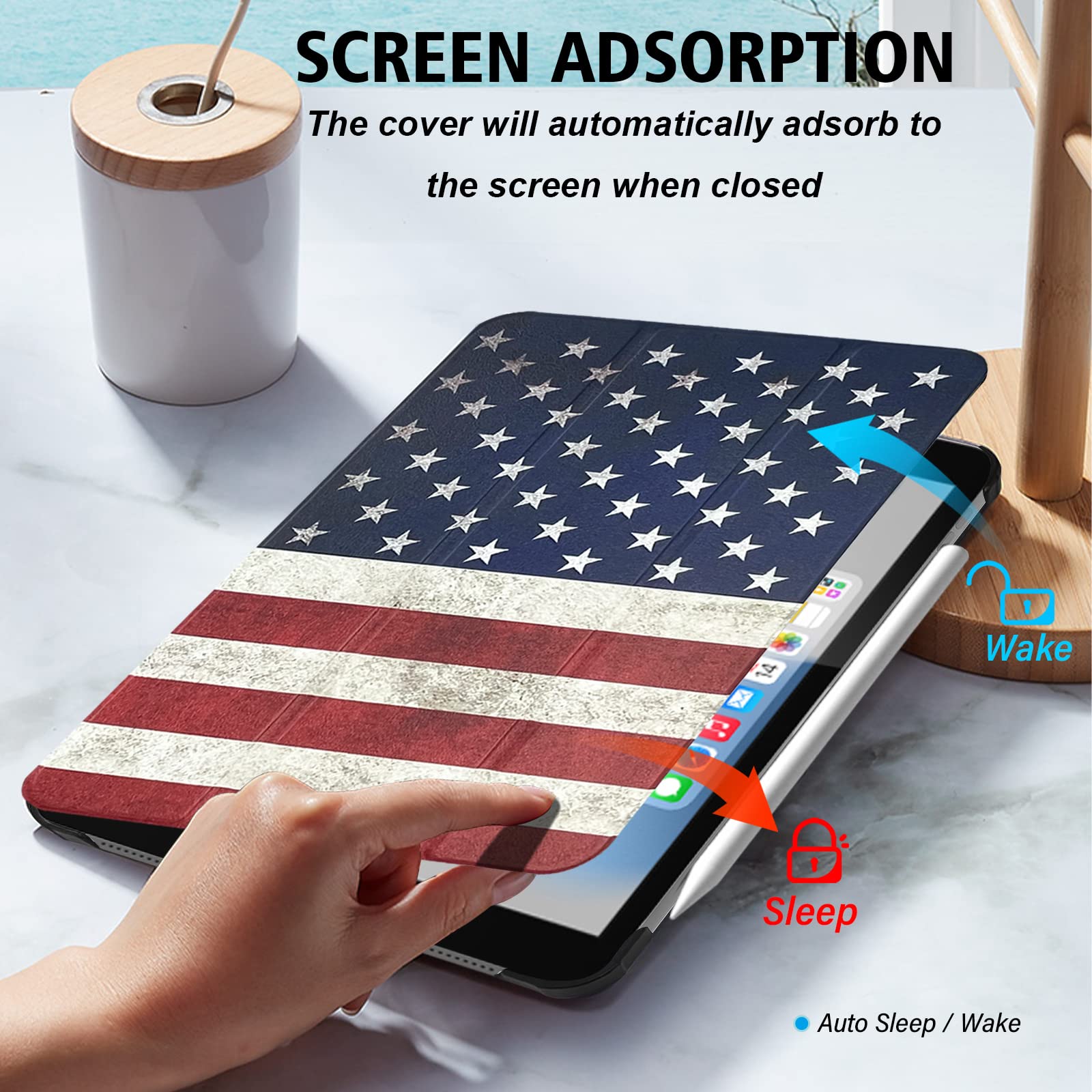 Aippdo Case for iPad 10th Generation Case 2022. iPad 10.9 Inch Cover Anti-Fingerprint,Anti-Scratch,Support 2nd Gen Pencil,Auto Sleep/Wake,Camera Protection