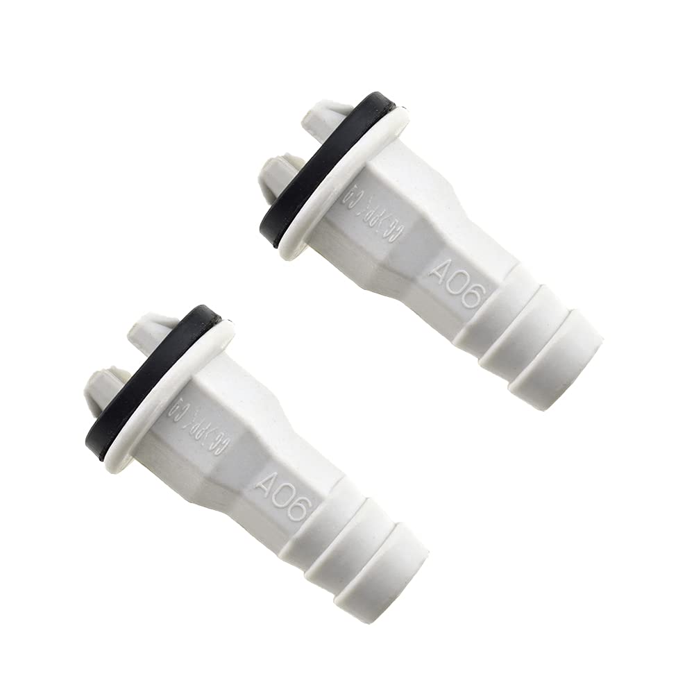 Auleswet 3/5 inch(15mm) Air Conditioner Drain Hose Connector Conduct Condensate Plug Teeth Seal Washer Elbow Fitting Quality Plastic Easy Install Grey 2 Pieces for Window AC Unit Mini Split Frigidaire