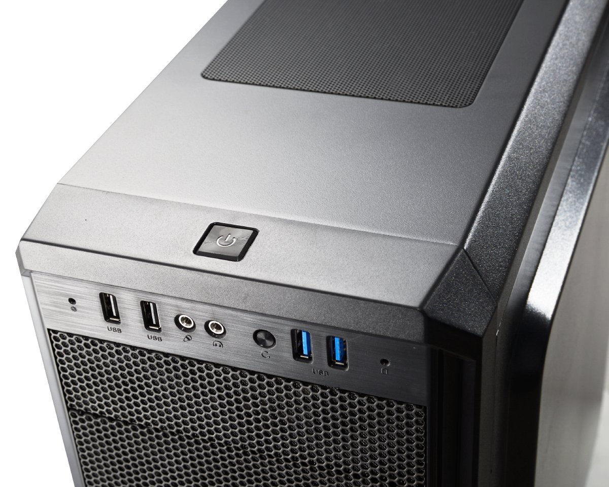 Cougar MX330-G MX330 Mid Tower Case with Full Tempered Glass Window and USB 3.0 , black
