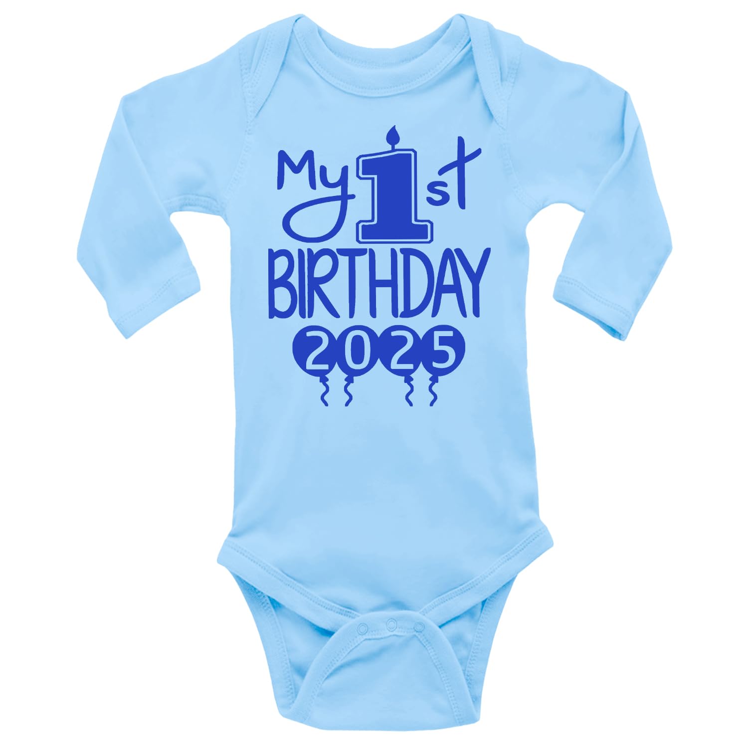 Reaxion Handmade Cute Baby Boy Girl My 1st Birthday 2025 First Party Cake Outfit Bodysuits (18M, 2025 RLB LS)