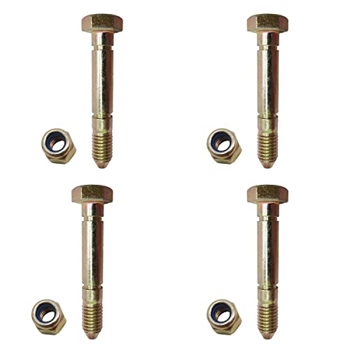 4 Pack 51001500 Replacement Shear Pin Bolts & Nuts fits Ariens 51001 51001500 Snowblowers