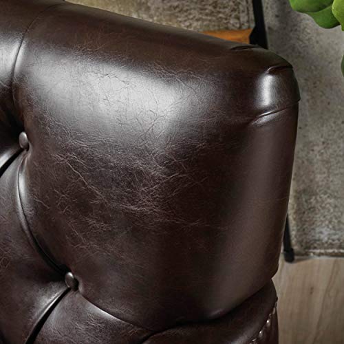 Christopher Knight Home Malone Leather Club Chair, Brown 28D x 29.5W x 33.5H Inch
